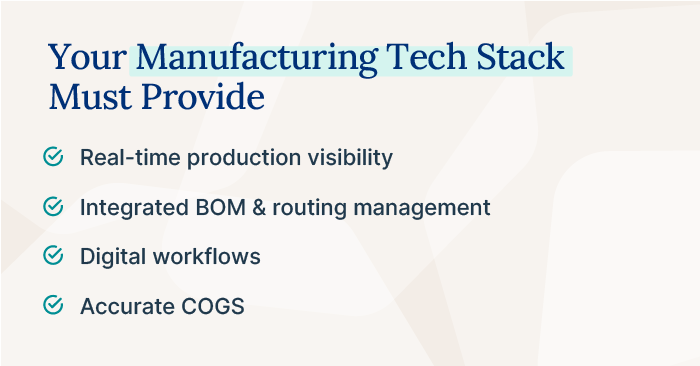 Things to Consider When Building Your Manufacturing Tech Stack