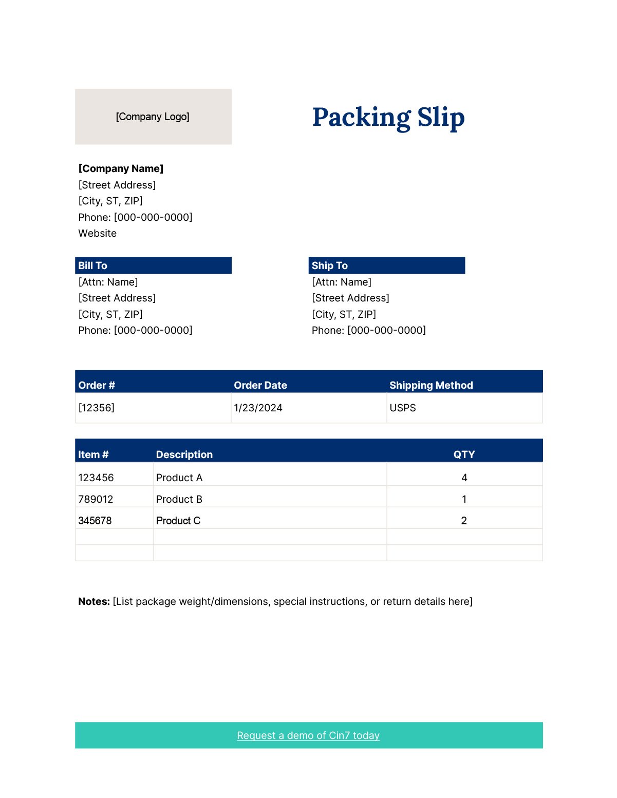 Free, streamlined packing slip templates for 2024 [Printables] - Cin7