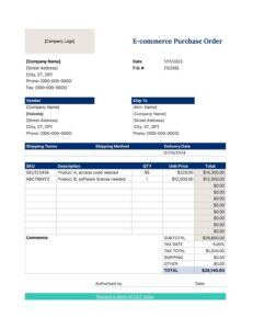 Free Purchase Order Template: Excel, PDF & More | Cin7